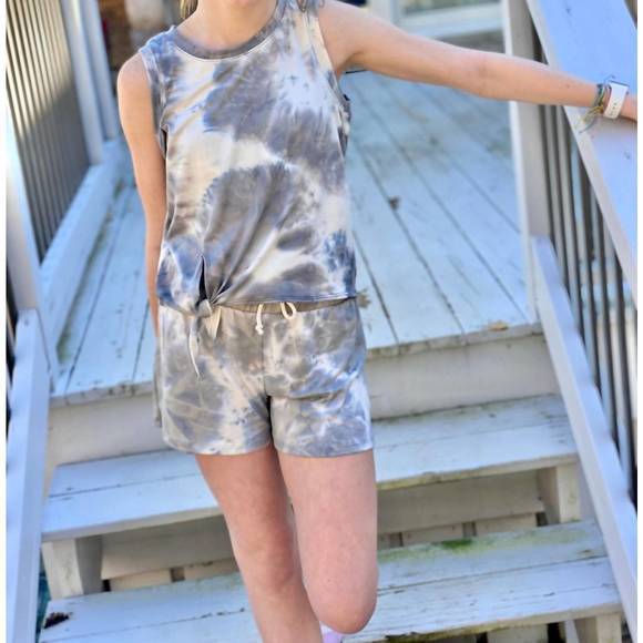Erge | Shirts & Tops | New Erge Tie Dyed Tie Front Tank In Murky | Poshmark